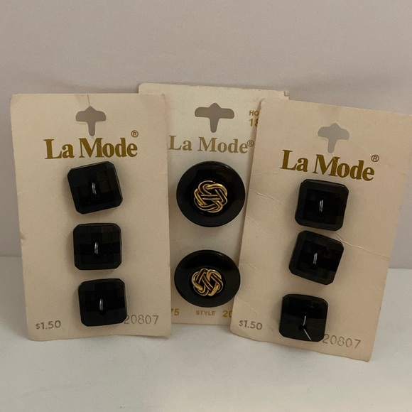 Other | 1 Buttons La Mode Vintage Buttons Black 3packs 34 And 12 | Poshmark